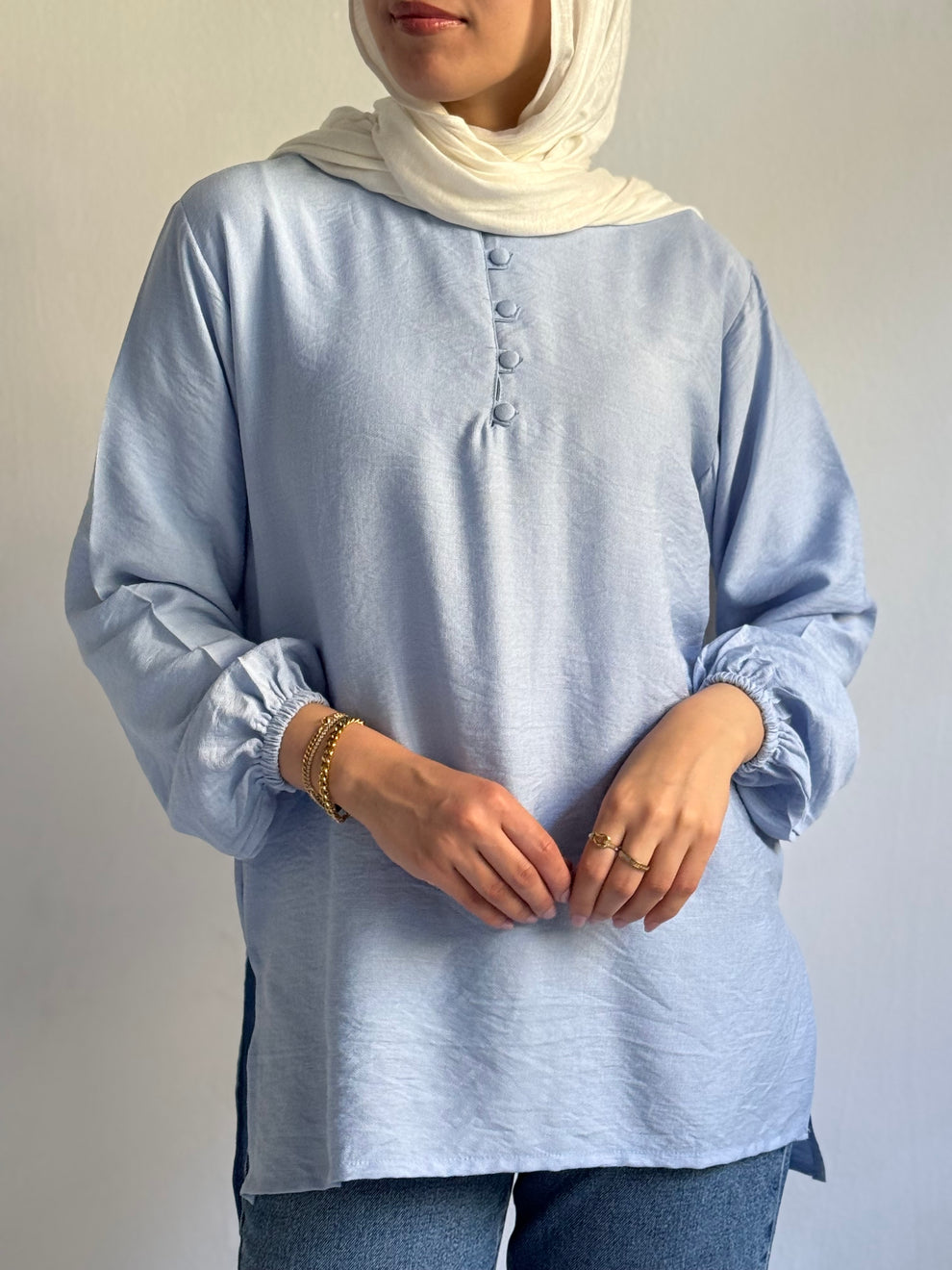 Linen Long Sleeves Top – Vivido.eg