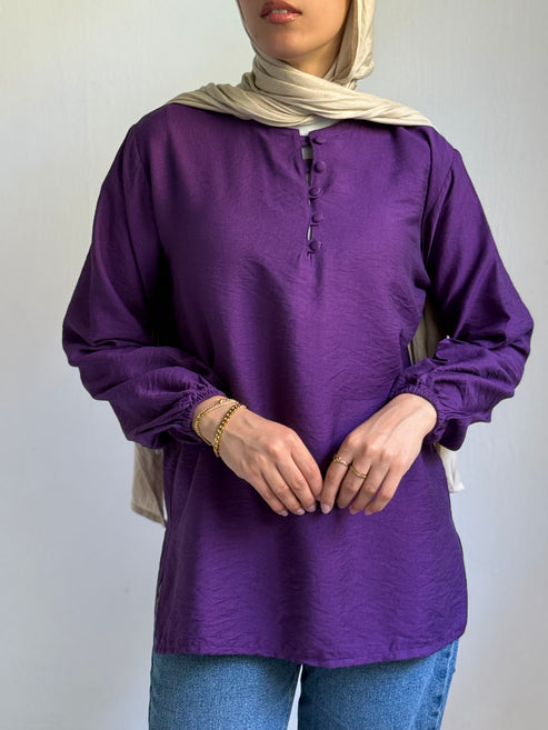 Linen Long Sleeves Top – Vivido.eg